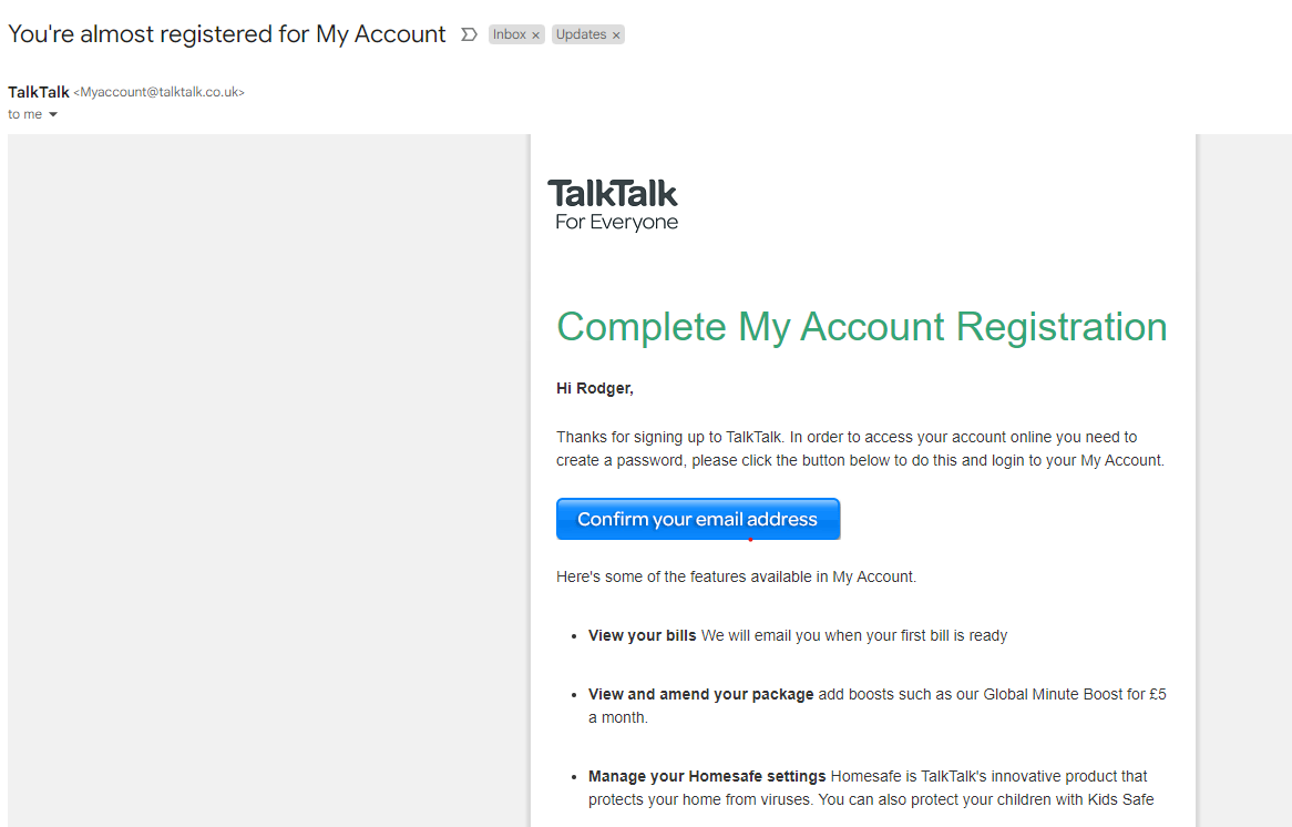 Cant log into account portal, received an email ab... - TalkTalk Help ...
