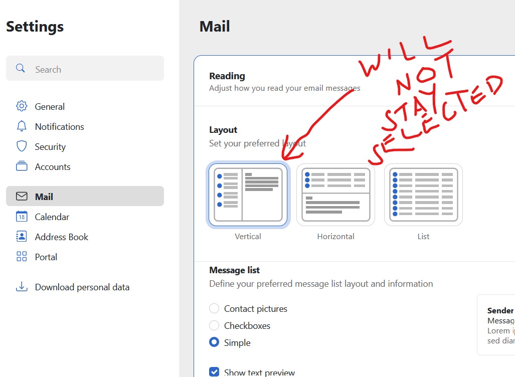 Cannot get Vertical Layout back - the option will ... - TalkTalk Help ...