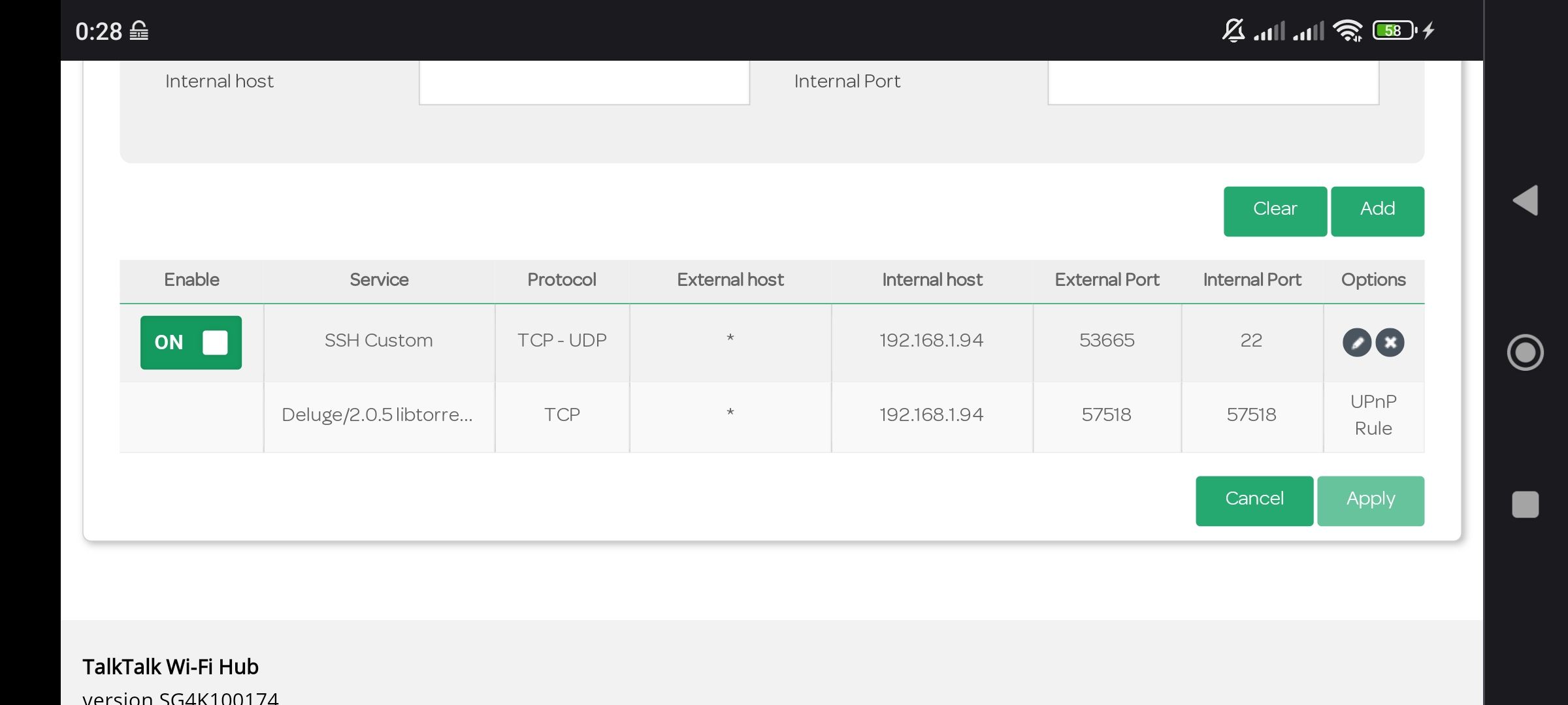 Cannot access home network from internet - TalkTalk Help & Support