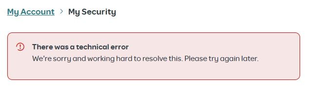Security settings page has been experiencing a "te... - TalkTalk Help ...
