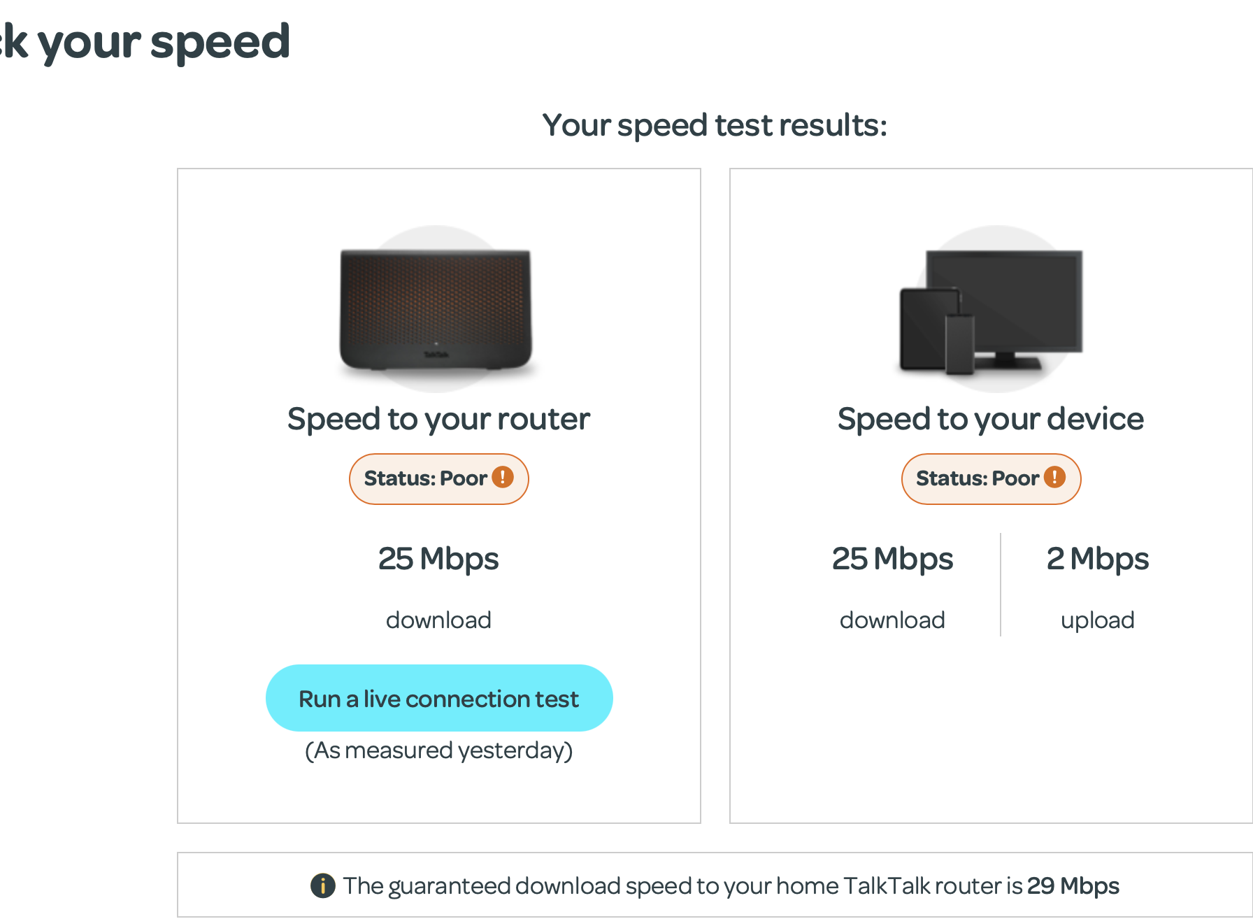 A return to Slow Broadband speeds following BTOpen... - TalkTalk Help ...